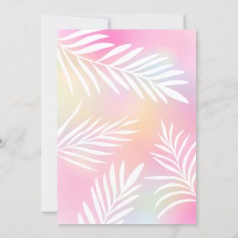 Tropical palm rainbow pool party Sweet 16 Invitation | Zazzle