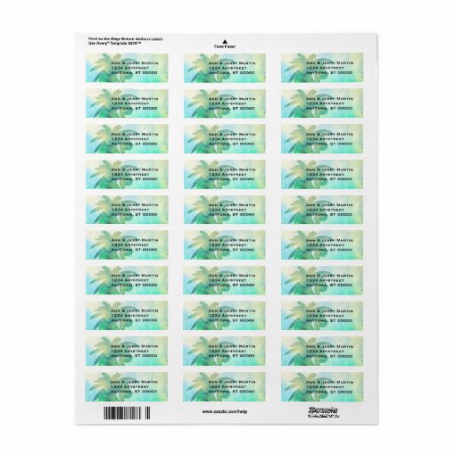 tropical palm tree art custom return address label | Zazzle