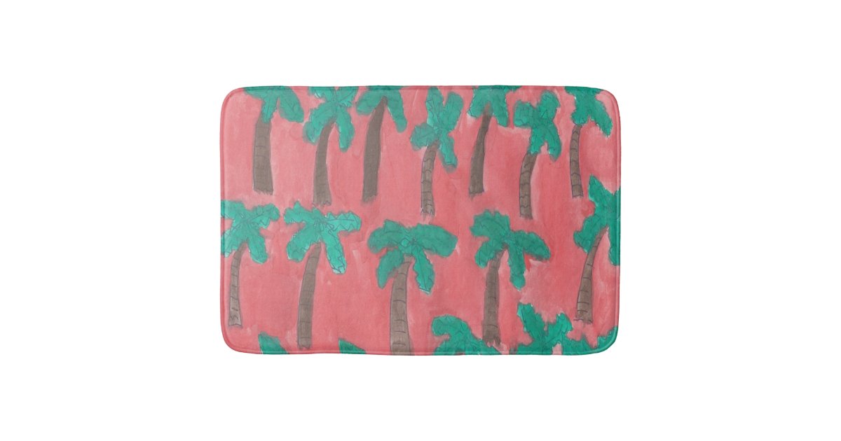 Tropical Palm Tree Bath Mat | Zazzle