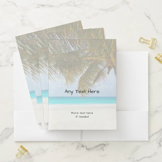 Tropical Palm Tree Beach Scene Custom Folder Set | Zazzle