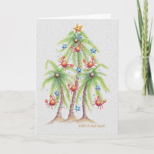 Tropical palm tree Christmas card | Zazzle.com