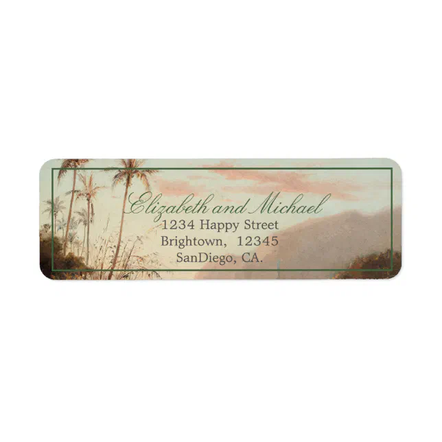 Tropical Palm Tree Elegant Modern Chic Label | Zazzle