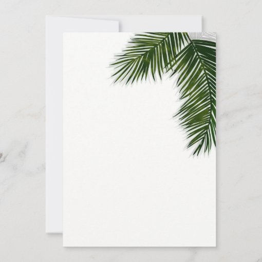 Tropical Palm Tree Leaf Elegant Wedding Invitation | Zazzle