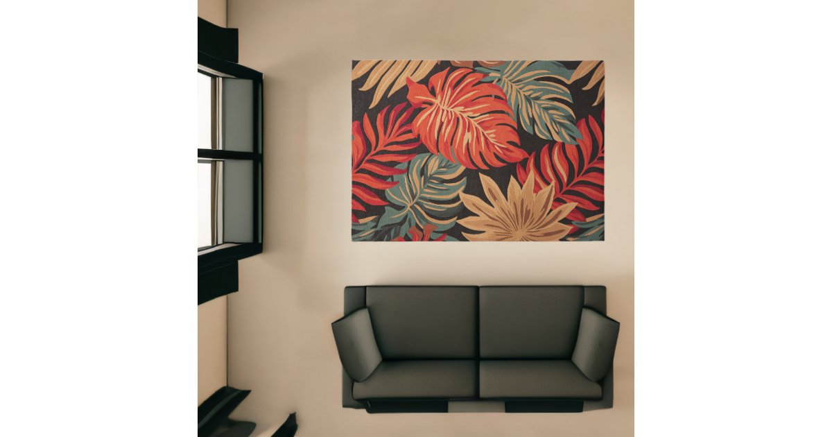 Tropical Palm Tree Leaf | Palm Frond Rug | Zazzle