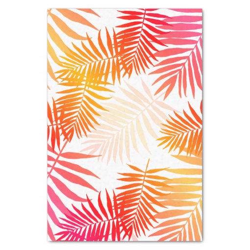 Tropical Palm Tree Leaf Summer Sunset Tissue Paper | Zazzle