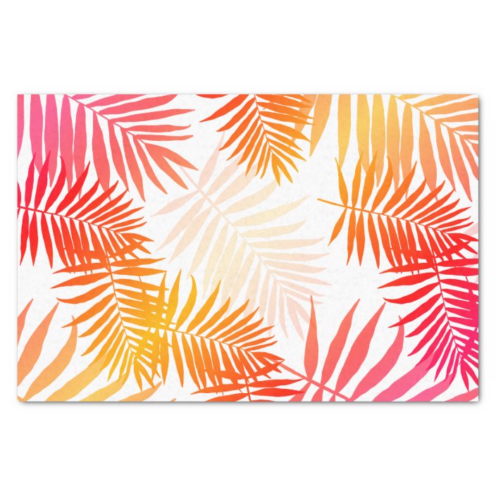 Tropical Palm Tree Leaf Summer Sunset Tissue Paper | Zazzle.com