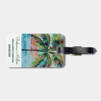Tropical | Palm Tree Luggage Tag | Zazzle