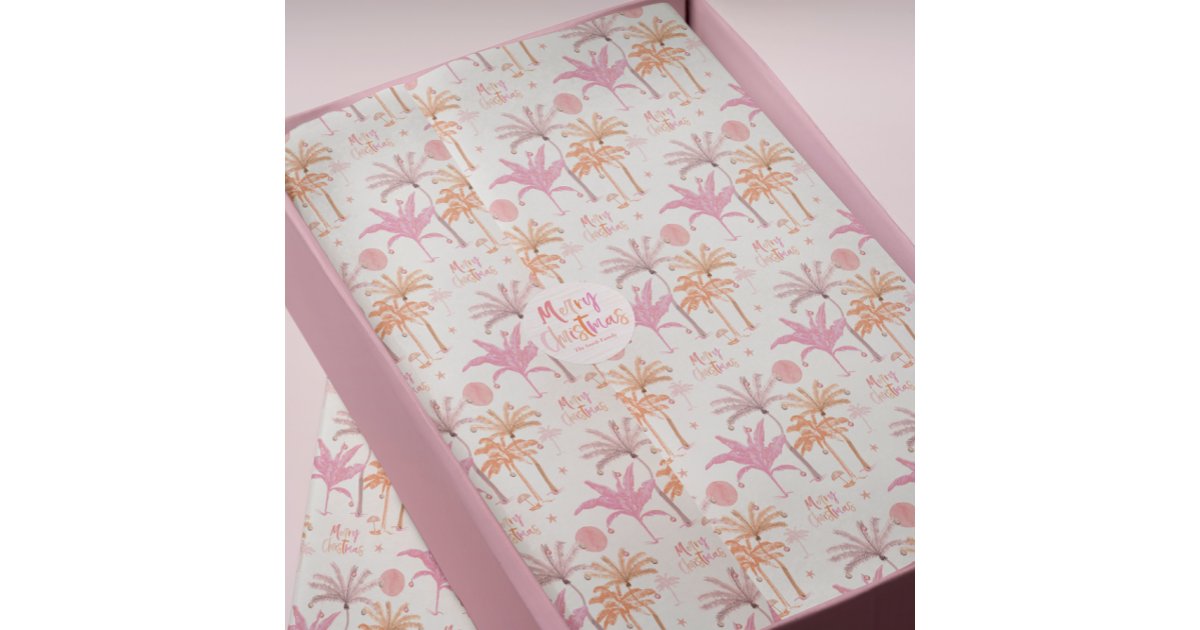 Tropical Palm Tree Merry Christmas Tissue Paper | Zazzle
