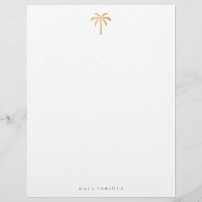 Tropical Palm Tree Modern Letterhead | Zazzle