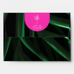Tropical Palm Tree Neon Arch Wedding Envelope | Zazzle