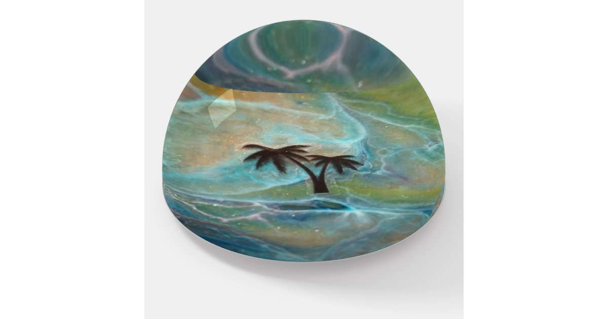 Tropical Palm Tree Paperweight | Zazzle