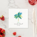 Tropical Palm Tree Personalized Wedding Napkins | Zazzle