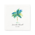 Tropical Palm Tree Personalized Wedding Napkins | Zazzle