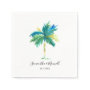 Tropical Palm Tree Personalized Wedding Napkins | Zazzle