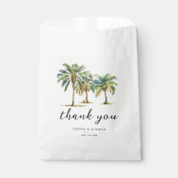 Tropical Palm Tree Thank You Wedding Favor Bag | Zazzle