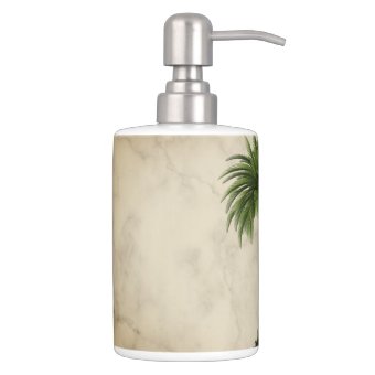 Tropical Palm Tree Vintage Elegant Monogram Bath Set | Zazzle