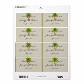 Tropical Palm Tree Water Bottle Label | Zazzle