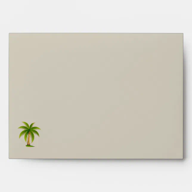 Tropical Palm Tree Wedding Envelope | Zazzle