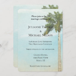 Tropical Palm Tree Wedding Invitation | Zazzle