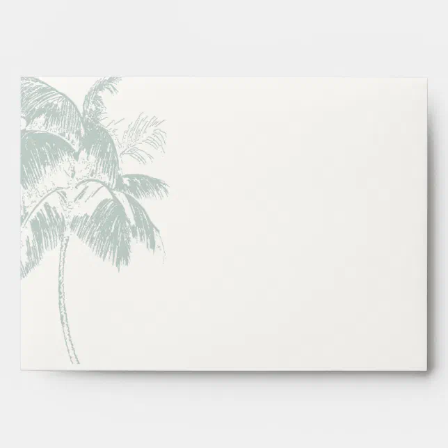 Tropical Palm Tree Wedding Invitation Envelope | Zazzle