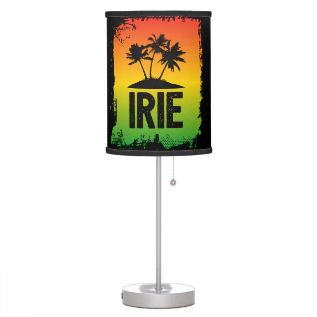 Tropical Palm Trees And Sunset Jamaican Irie Rasta Table Lamp Zazzle