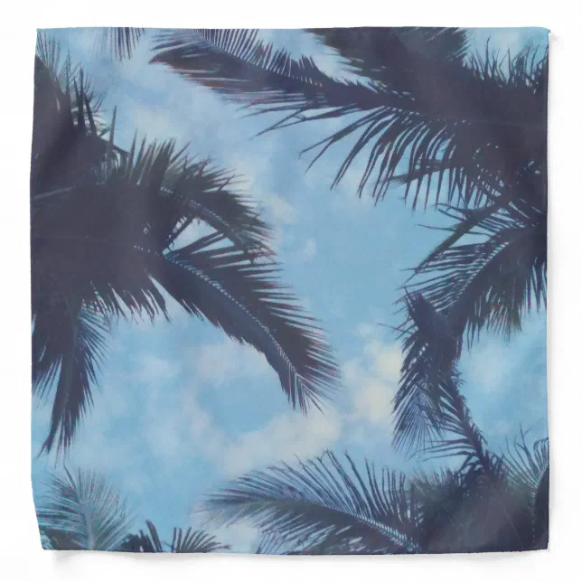 Tropical Palm Trees Blue Sky Bandana | Zazzle