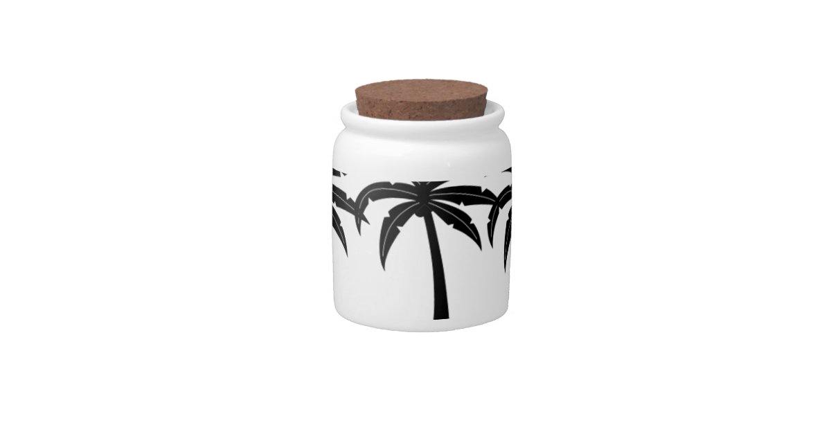 Tropical Palm Trees Candy Jar | Zazzle
