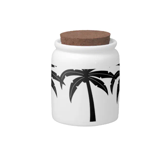 Tropical Palm Trees Candy Jar | Zazzle