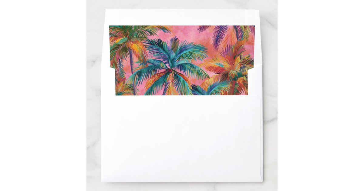 Tropical Palm Trees Envelope Liners | Zazzle