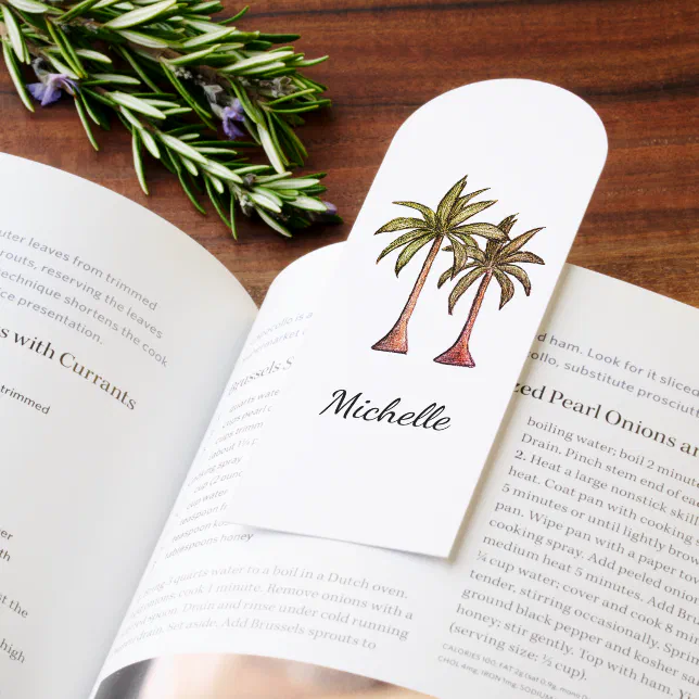 Tropical Palm Trees Illustration Elegant Botanical Bookmarks | Zazzle