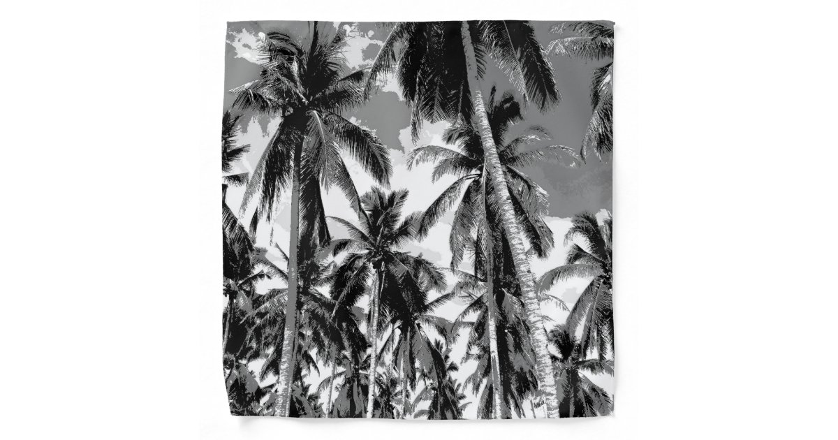 Tropical Palm Trees. Posterised design. Bandana | Zazzle