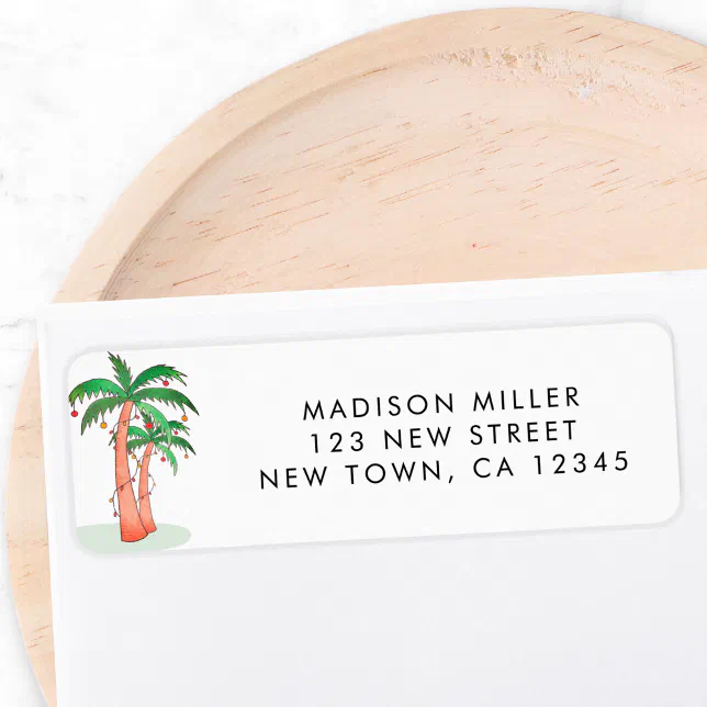 Tropical Palm Trees Return Address Label | Zazzle