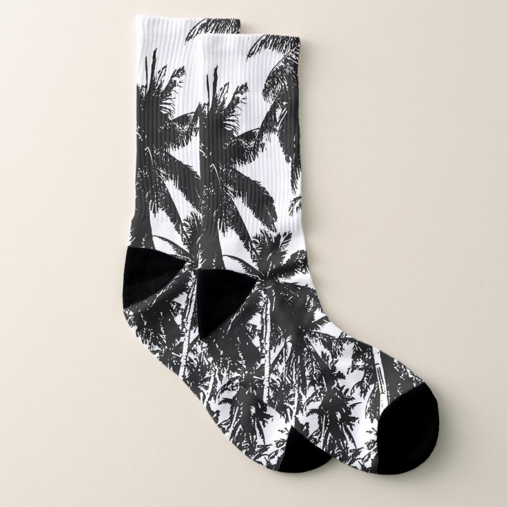 Tropical Palm Trees Socks | Zazzle