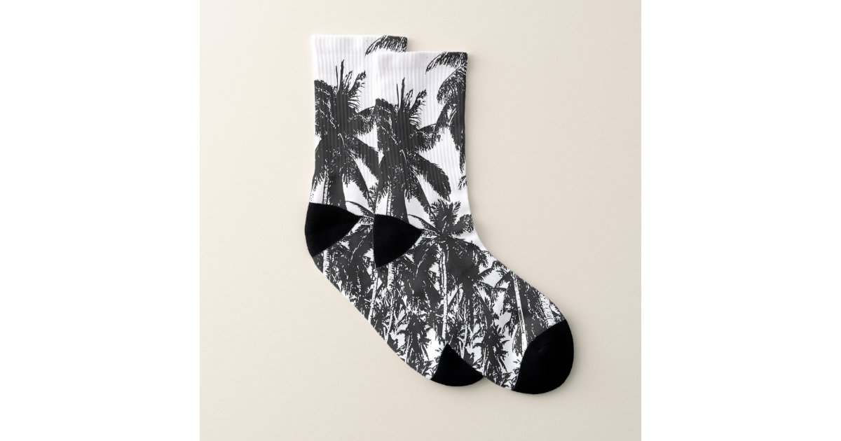 Tropical Palm Trees Socks | Zazzle