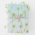 Tropical Palm Trees Watercolor blue ombre Wrapping Paper Sheets | Zazzle