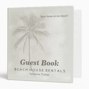 Tropical Palms Guest Book Beach Binder | Zazzle