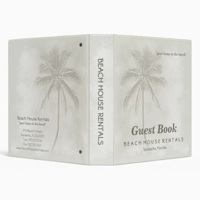 Tropical Palms Guest Book Beach Binder | Zazzle