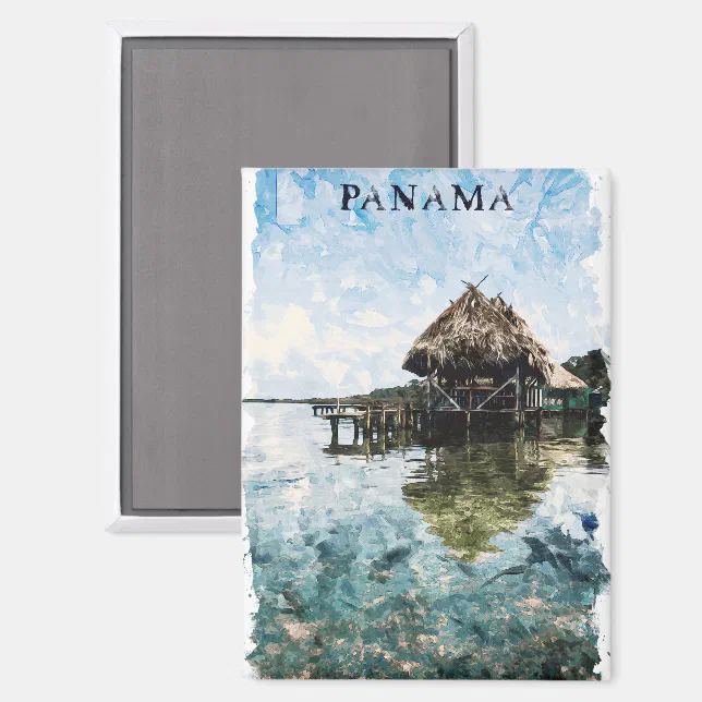 Tropical Panama Bocas Del Toro Vintage Travel Magnet | Zazzle