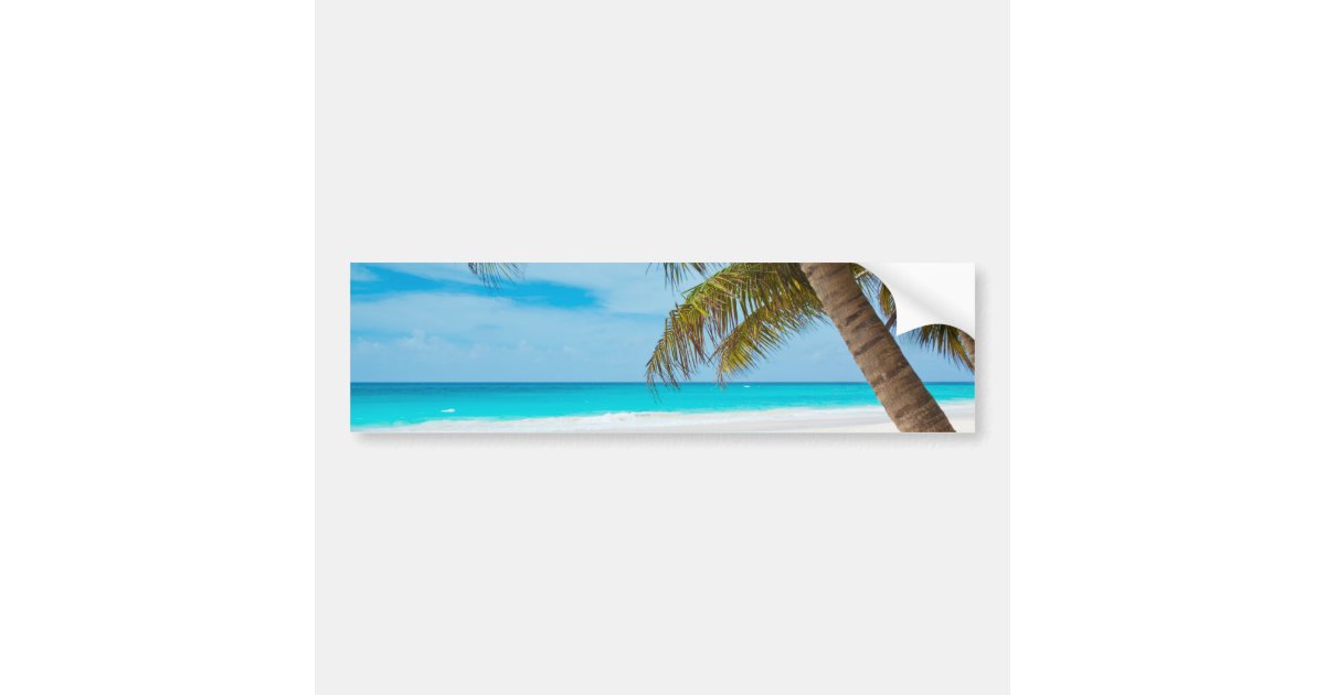 Tropical Paradise Beach Bumper Sticker | Zazzle