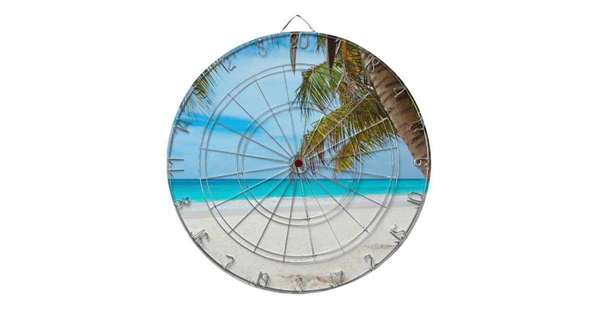 Tropical Paradise Beach Dart Board | Zazzle