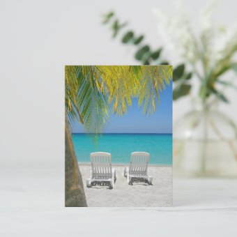 Tropical paradise beach in the Caribbean Postcard | Zazzle