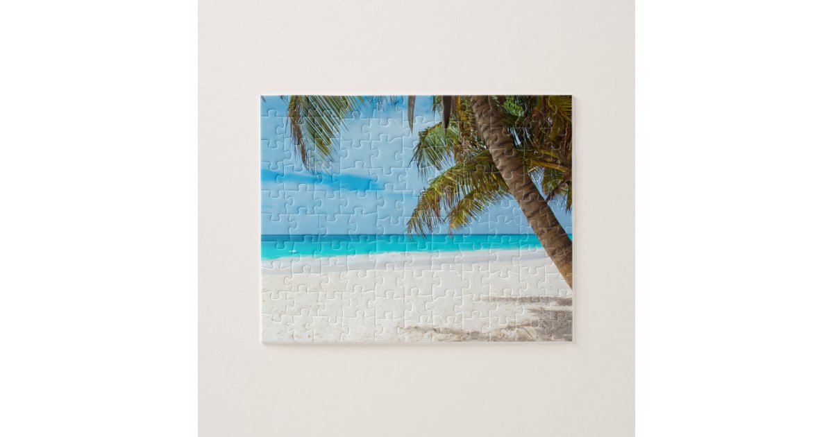 Tropical Paradise Beach Jigsaw Puzzle | Zazzle