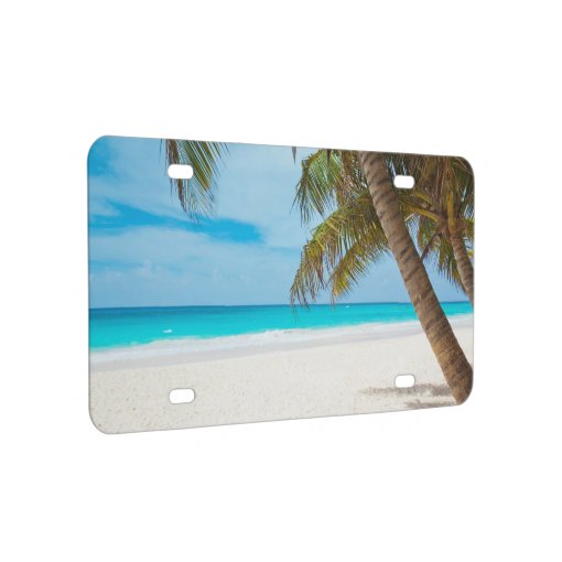 Tropical Paradise Beach License Plate | Zazzle
