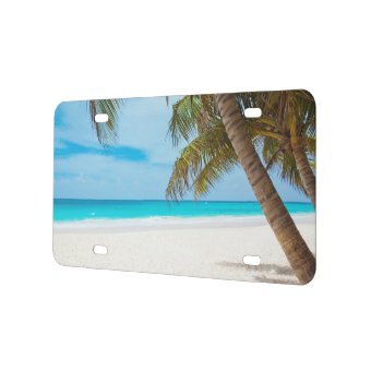 Tropical Paradise Beach License Plate | Zazzle