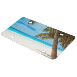 Tropical Paradise Beach License Plate | Zazzle