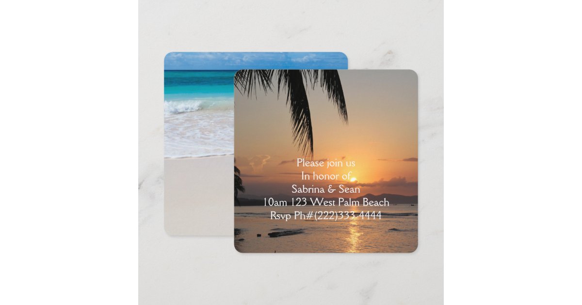 Tropical Paradise Beach Palm Destiny Destiny'S Invitation | Zazzle