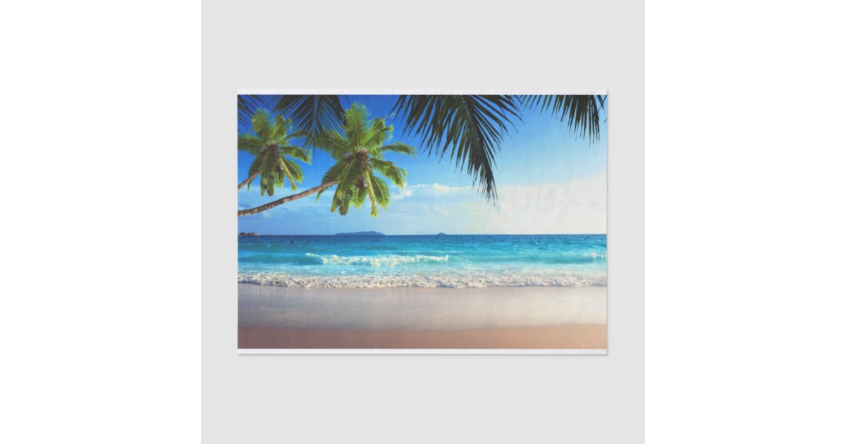 Tropical Paradise Beach Tissue Paper | Zazzle