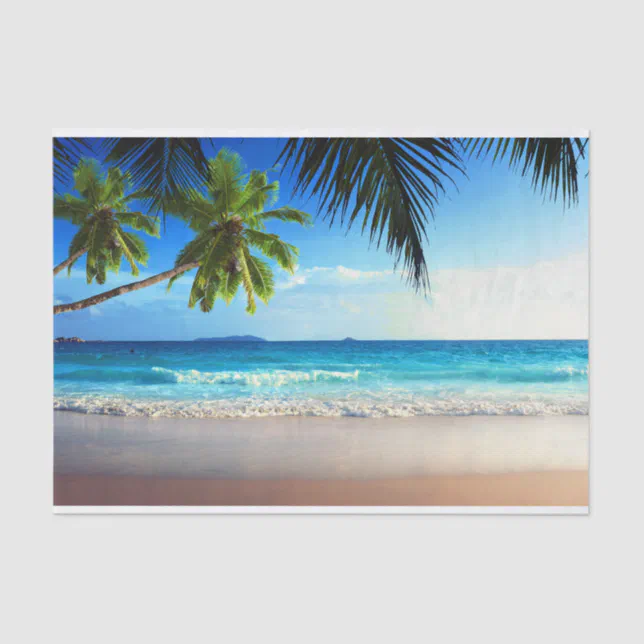 Tropical Paradise Beach Tissue Paper | Zazzle