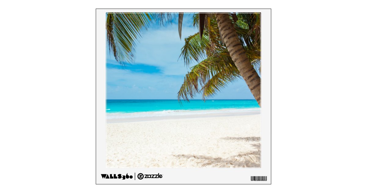 Tropical Paradise Beach Wall Sticker | Zazzle