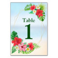 Tropical Paradise Floral Wedding Table Number | Zazzle
